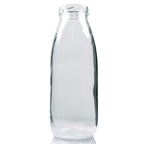 500ml Clear Glass Milk/Juice Bottle (No Cap) – juicebottles.co.uk